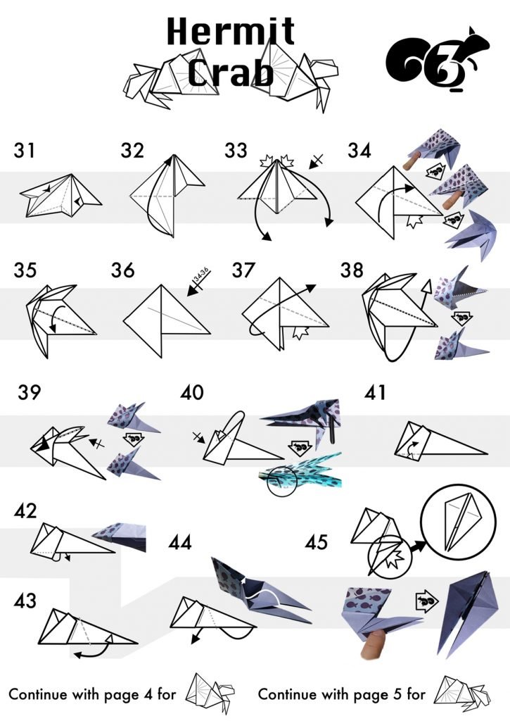 How to Fold an Origami Hermit Crab